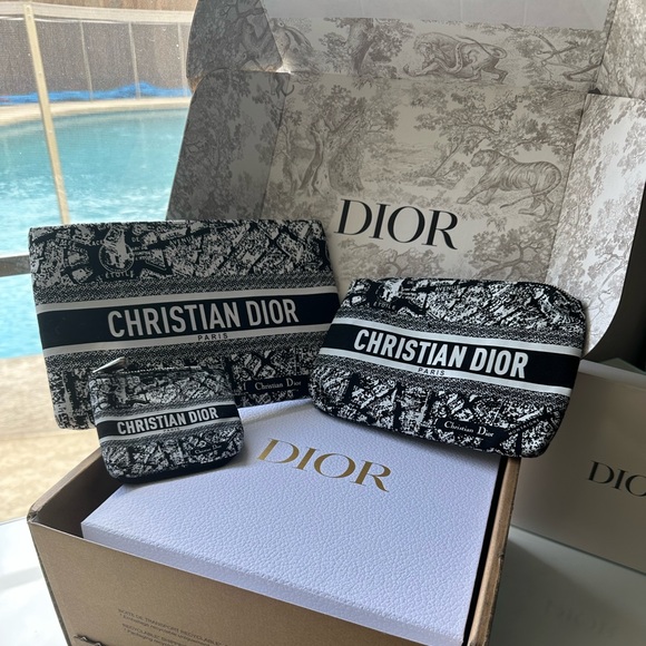 Dior | Bags | Dior Beauty Plan De Paris Map Pouch Bundle Set Of 3 ...
